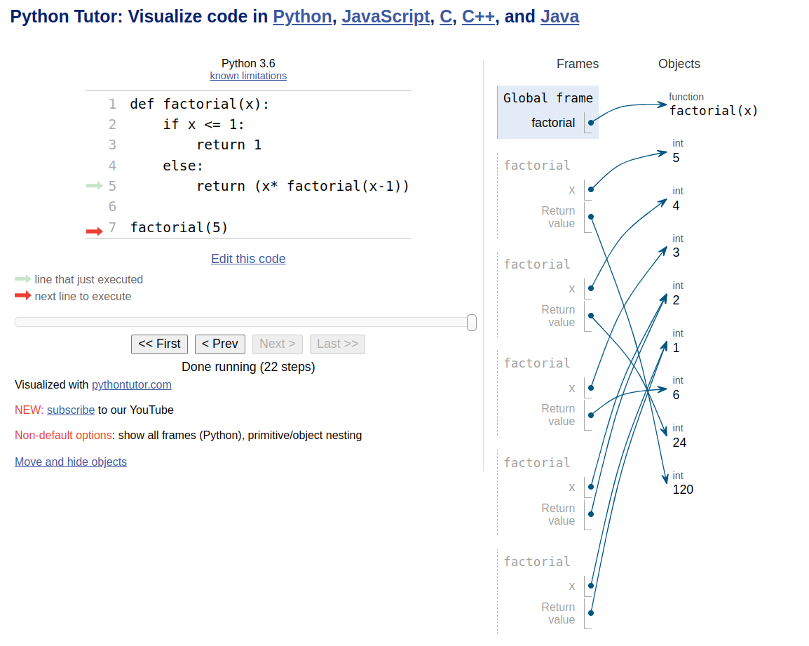 Factorial example in Rust - Red And Green